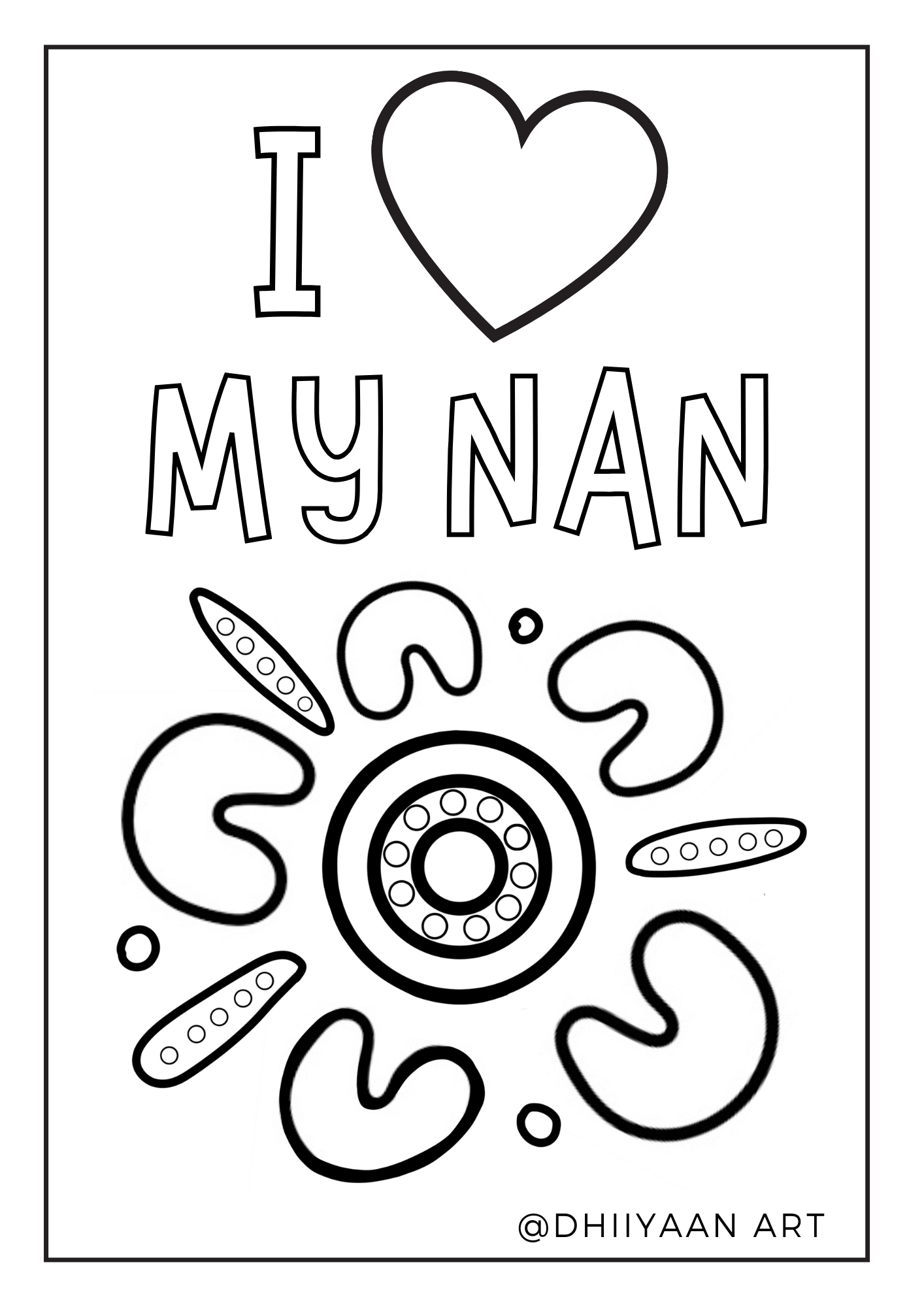 (Nan) Mother's Day Colouring in sheet – Dhiiyaan Art